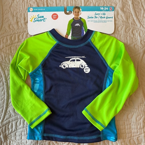 Sun Smart | Swim | Swim Tee Rash Guard Nwt 824 Months Upf 5 Surfer Sun ...